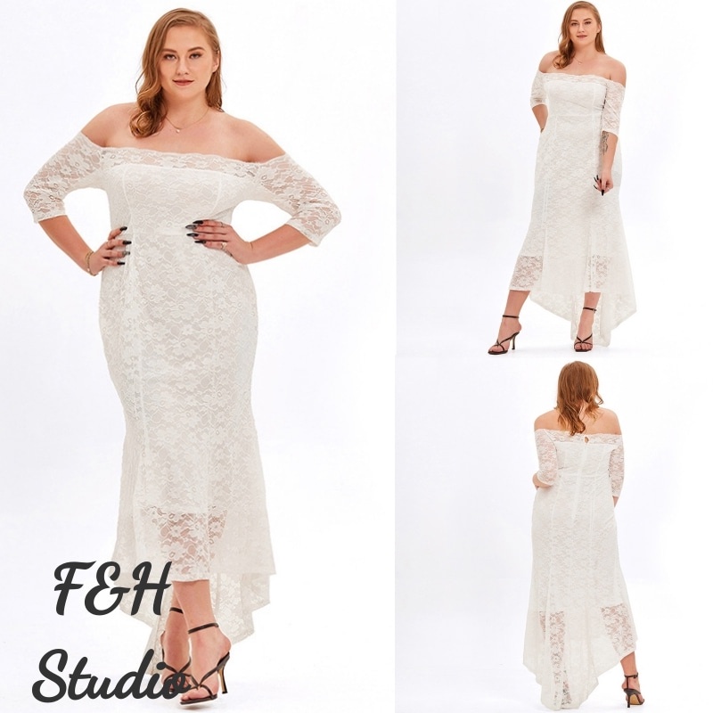 Pre-order High Quality XL-4XL Women Big Size Ballgown Dress Off ...