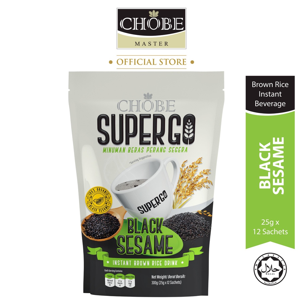 CHOBE SUPERGO Instant Brown Rice Drinks - Black Sesame (25g x 12's ...