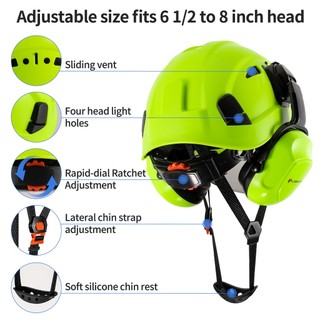 LOEBUCK American style construction work safety helmet with goggles and ...