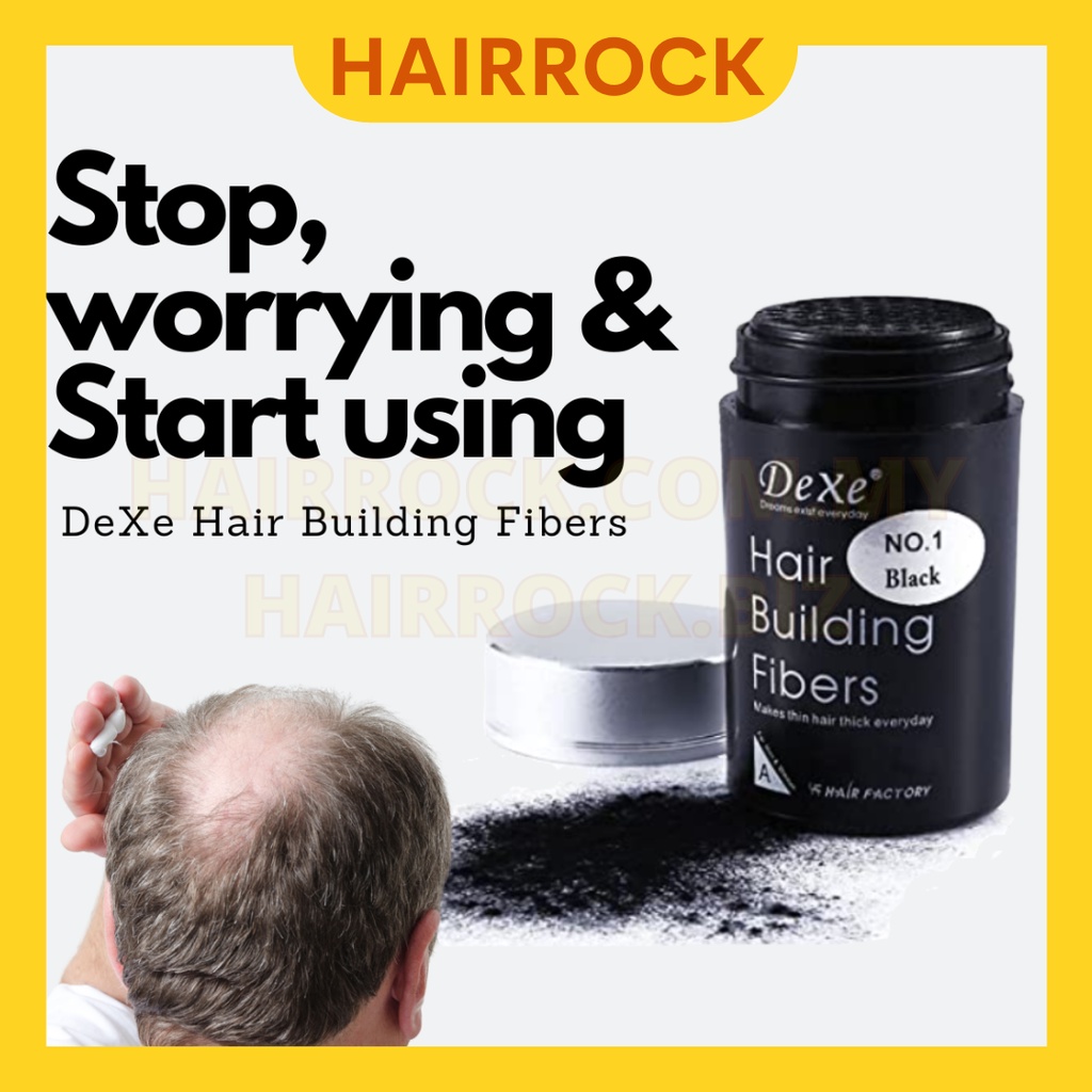 Original Dexe Hair Building Fibers and Bald Spots Hair Fibers Black ...