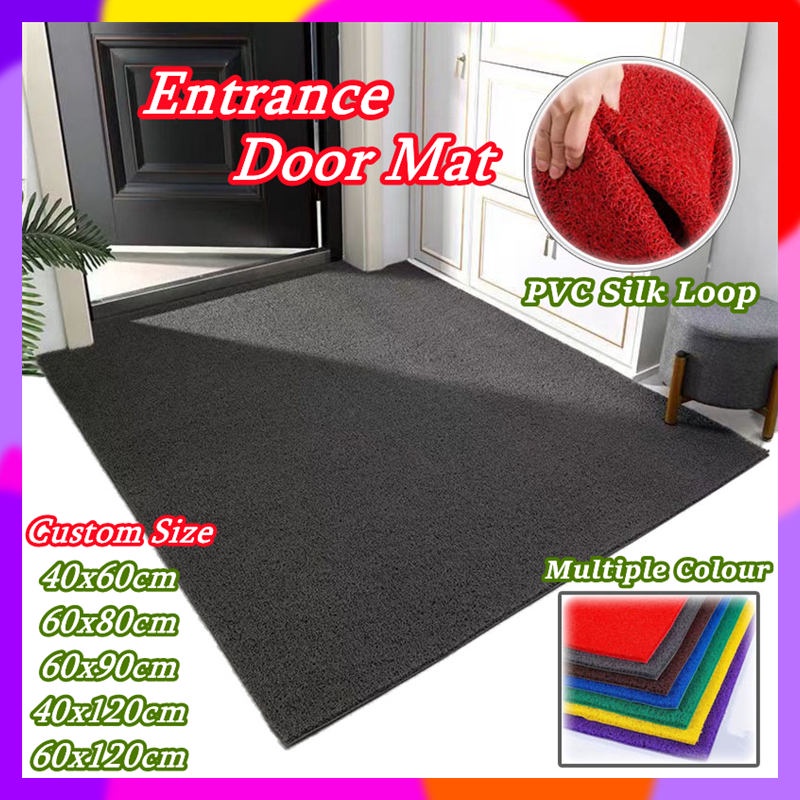 Custom Size PVC Silk Loop Floor Mat Sludge Removal Entrance Door Mat ...