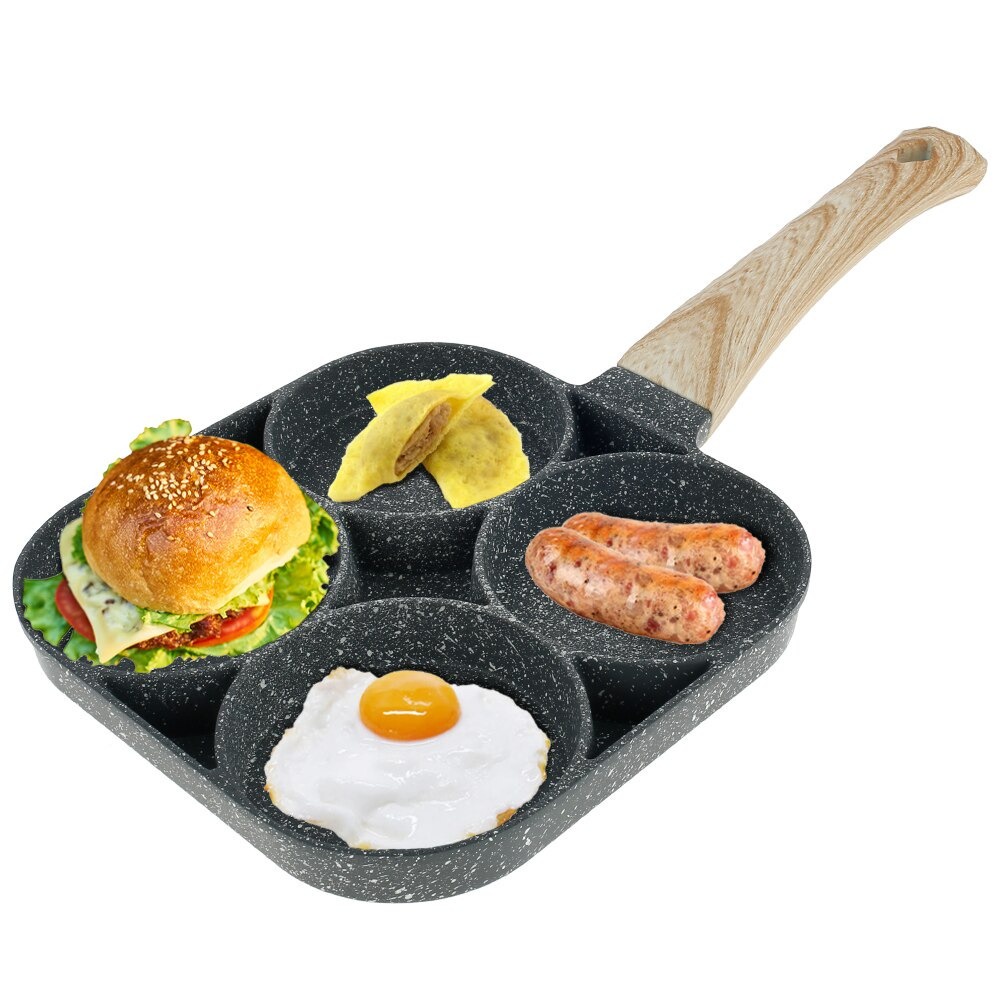 Kuali Goreng Telur Burger Non-Stick Fried Steak Pan 3/4 Hole Egg Pan ...