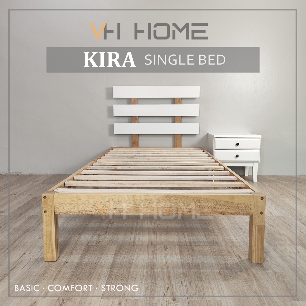 KIRA VH WOODEN (SINGLE BED) FRAME /Katil Kayu Single /Single Bed Frame ...