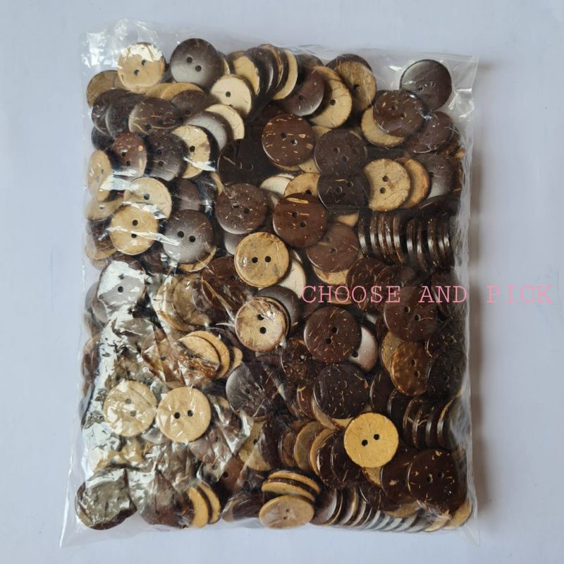 KAYU KEMEJA Craft Coconut Shell Buttons/Wooden Shirt Buttons/2-Hole ...