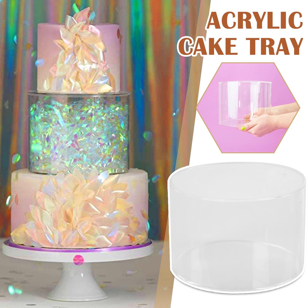 25 * 25 * 10CM Transparent Acrylic Filler Cake Tray Party Wedding Theme ...