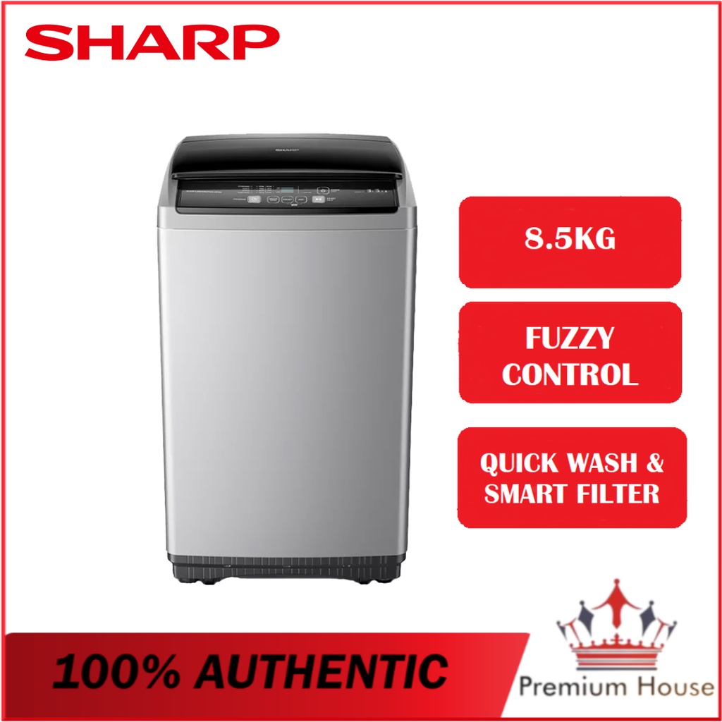 Sharp Washing Machine (8.5KG) Fuzzy Control Fully Auto Top Load Washer ...