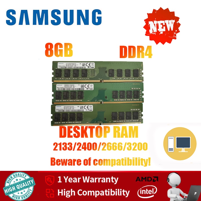 Samsung 8GB DDR4 3200MHz 2666MHz 2400MHz 2133MHz 1.2V DIMM Desktop ...