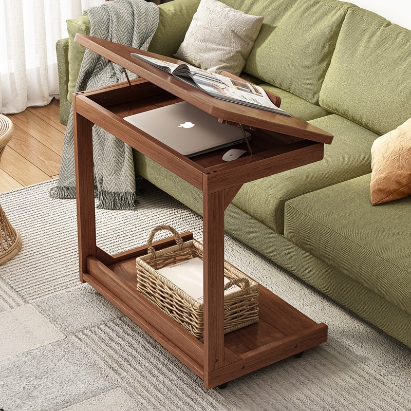 Solid Wood Sofa Side Table Removable C- Type Corner Table Bedside Side ...