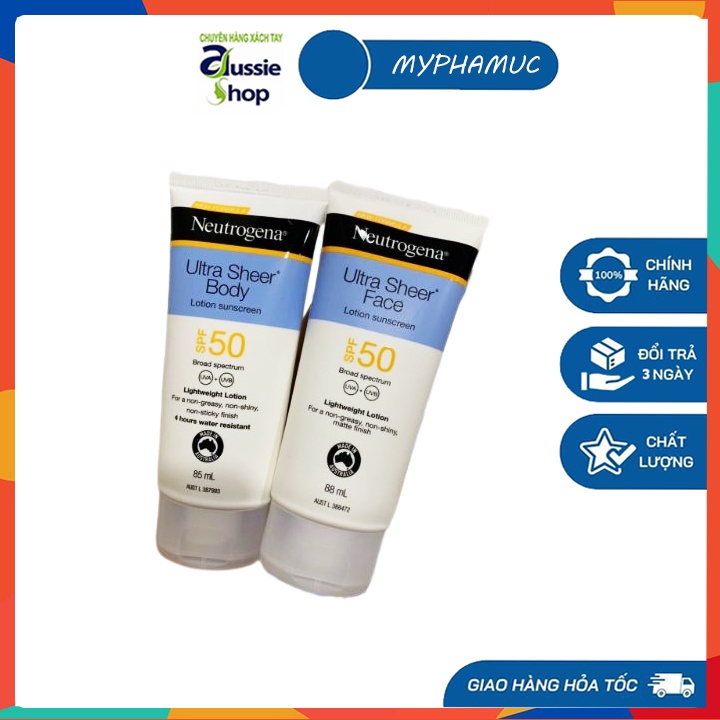 Neutrogena Ultra Sheer SPF 50 Face/Body sunscreen (latest model ...