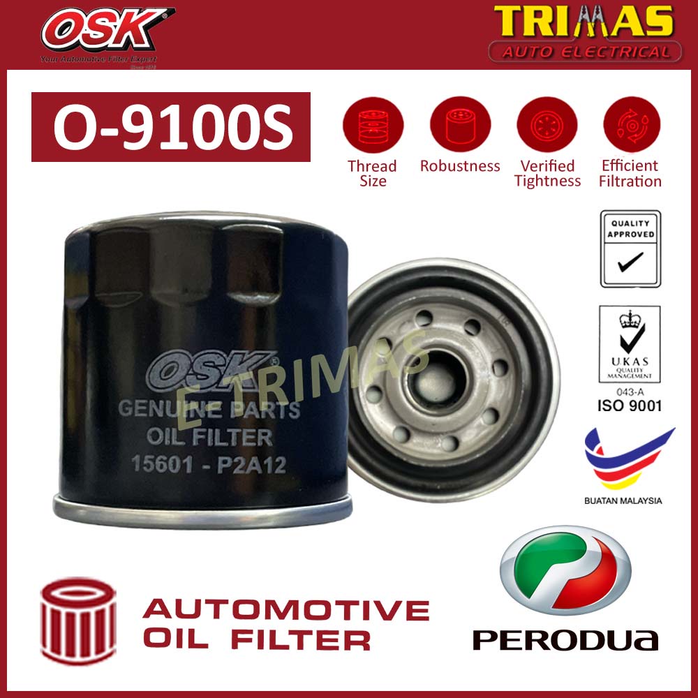 OSK Oil Filter Perodua Axia New Myvi Bezza Aruz Ativa Penapis Minyak ...