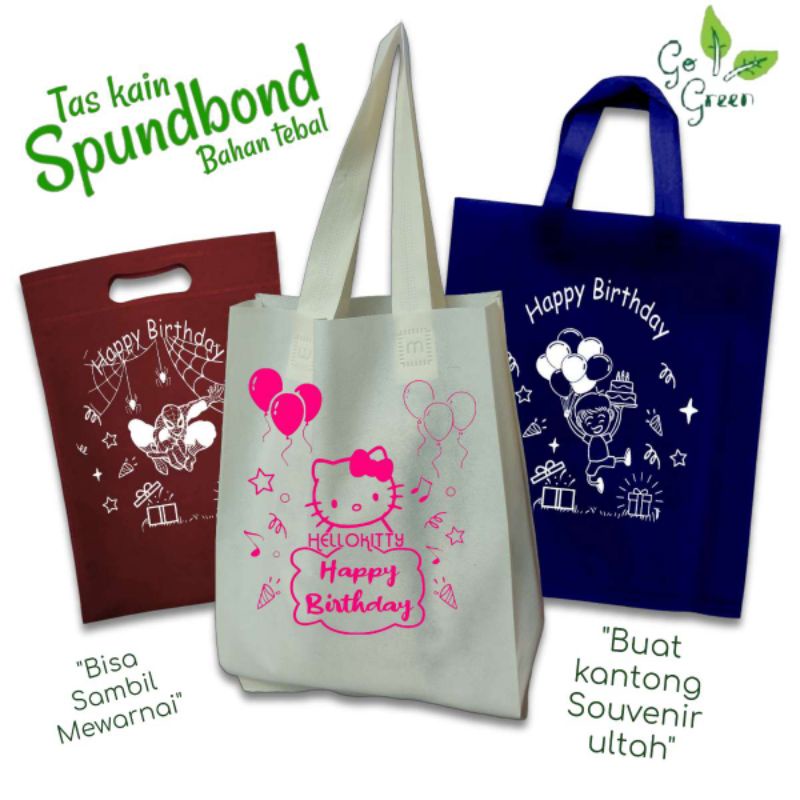 Birthday Gift bag Cartoon Character Birthday Gift Girl/Boy spunbond ...