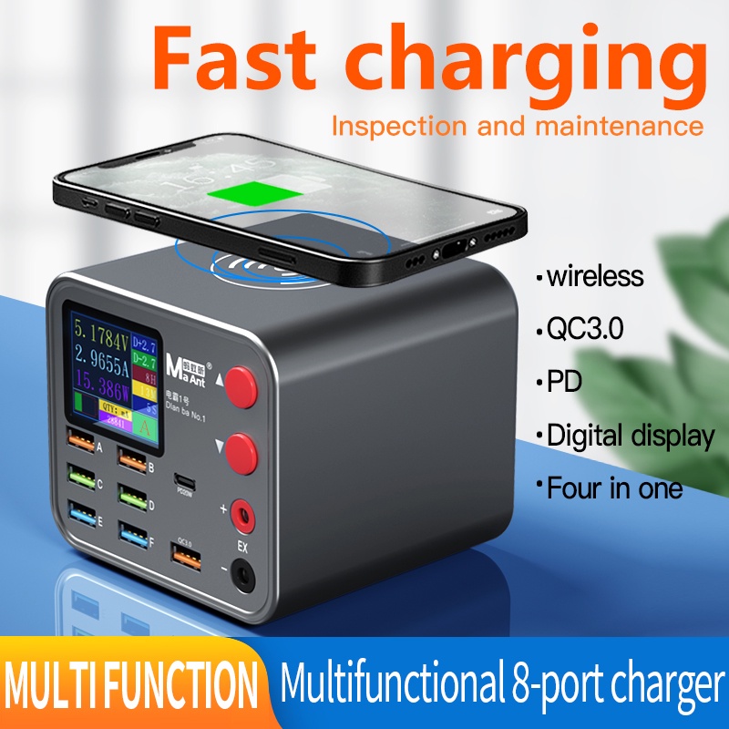 MaAnt Multi-function 8-port Charger LCD Digital Display Speed Short ...