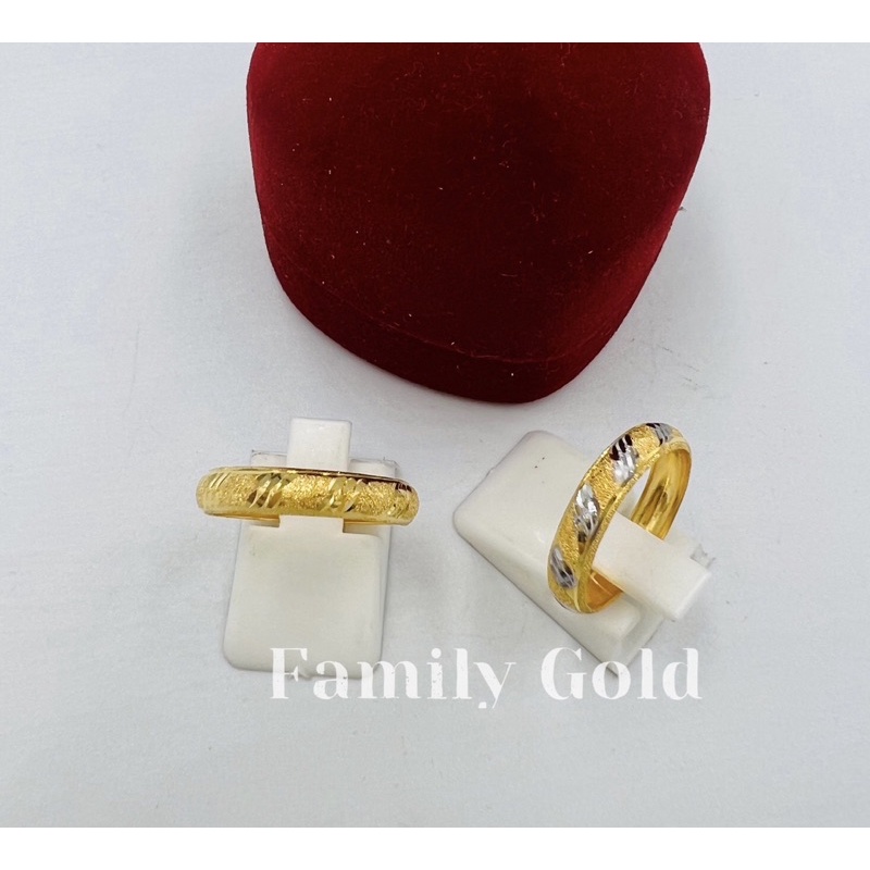 Family Gold Emas 916 Cincin Belah Rotan Curve Corak | Shopee Malaysia