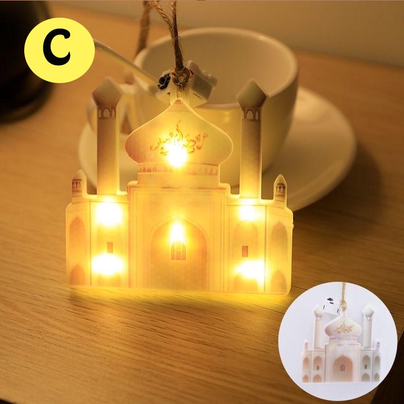New Raya LED Star Moon Pendant Lamp Ramadan Fortress Modeling Blinking ...