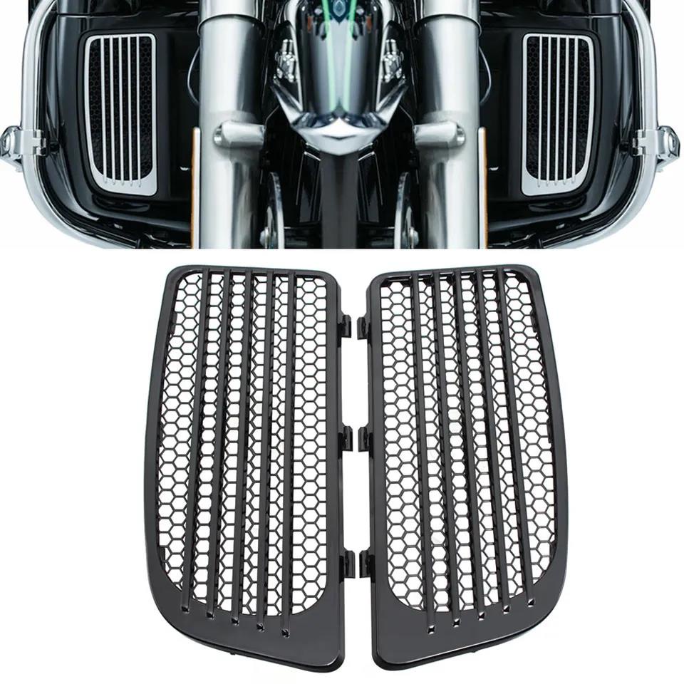 Motorcycle Lower Leg Vented Fairing Black Radiator Grills For Harley ...