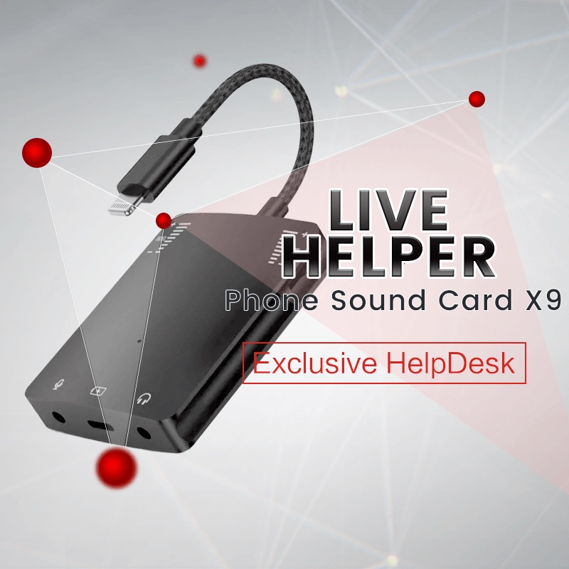 Upgraded Type-C Epal Live Helper Sound Card X9 Converter Adapter 3.5mm ...