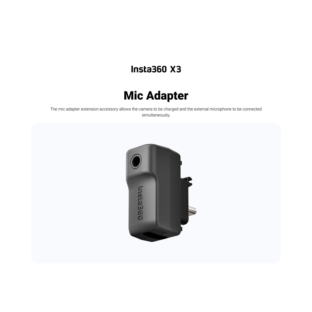 Insta360 X3 Mic Adapter Made For 3.5mm Action Camera Accessories ...