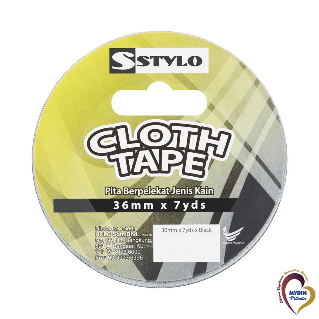 Stylo Cloth Tape Assorted Black 36MMX7YD | Shopee Malaysia