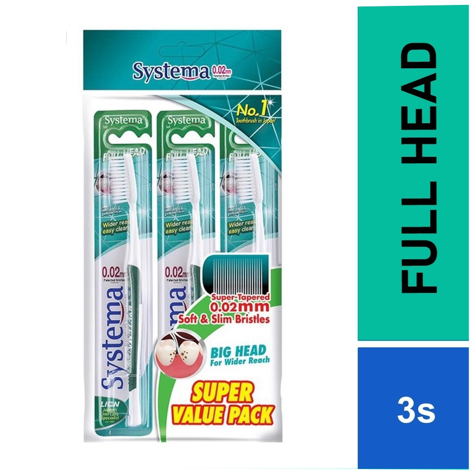 Systema Berus Gigi Full Head Toothbrush Super Value Pack Essential ...