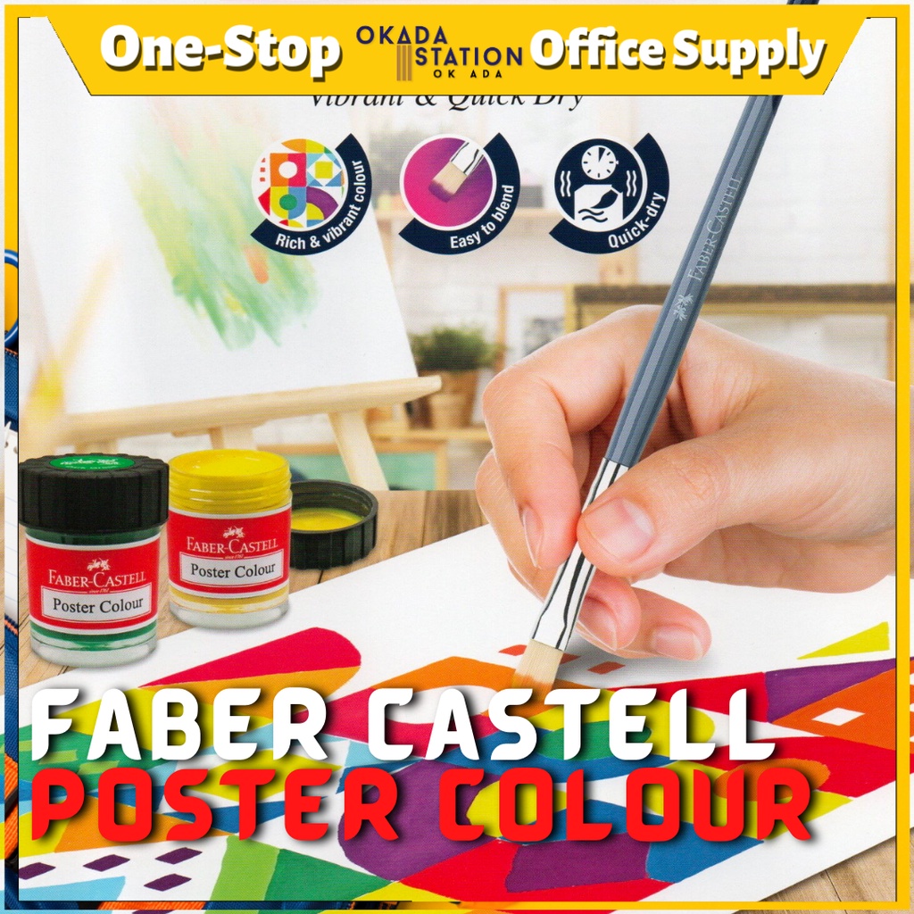Faber Castell Poster Colour (12's) 15cc / 12 Colour / Warna Poster ...