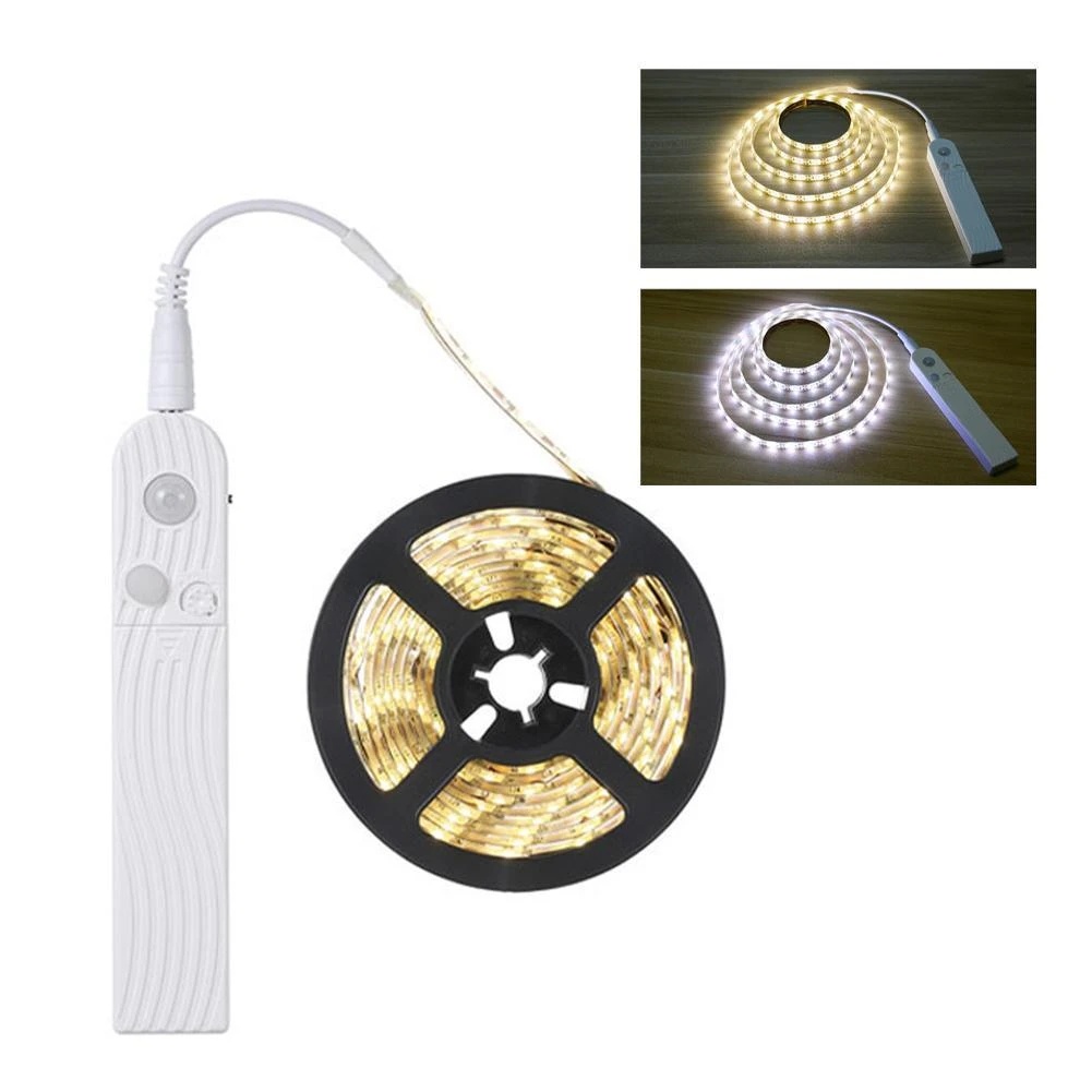 Led Light Strip PIR Motion Sensor Induction Led Strip Battery 60leds/m ...