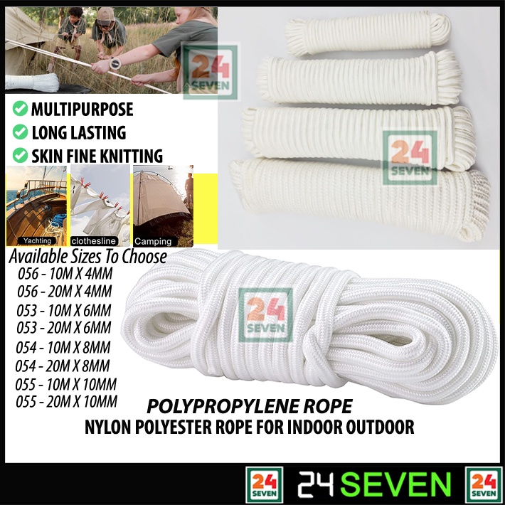 White Braided Nylon Polyester Rope Nylon Rope Tali Putih Nylon All ...