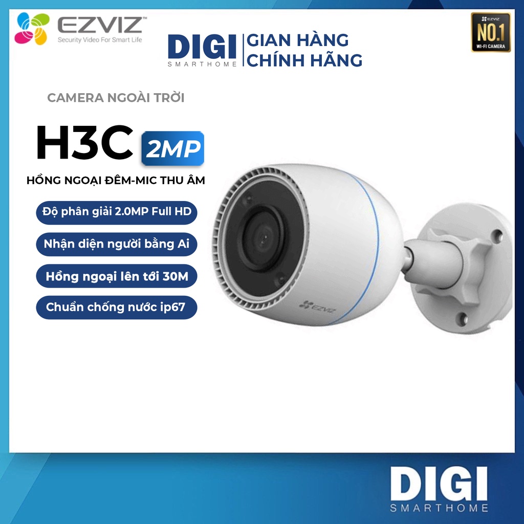 Ezviz H3C 2MP IP/Wifi Camera, Full HD 1080P, Built-in Recording Mic ...