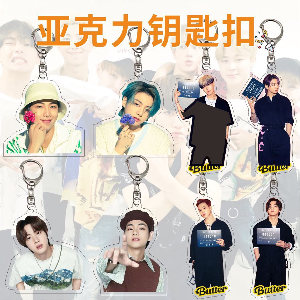 New BTSAcrylic keychain pendant JIN JIMIN SUGA V JUNKOOK J-HOPE RM ...