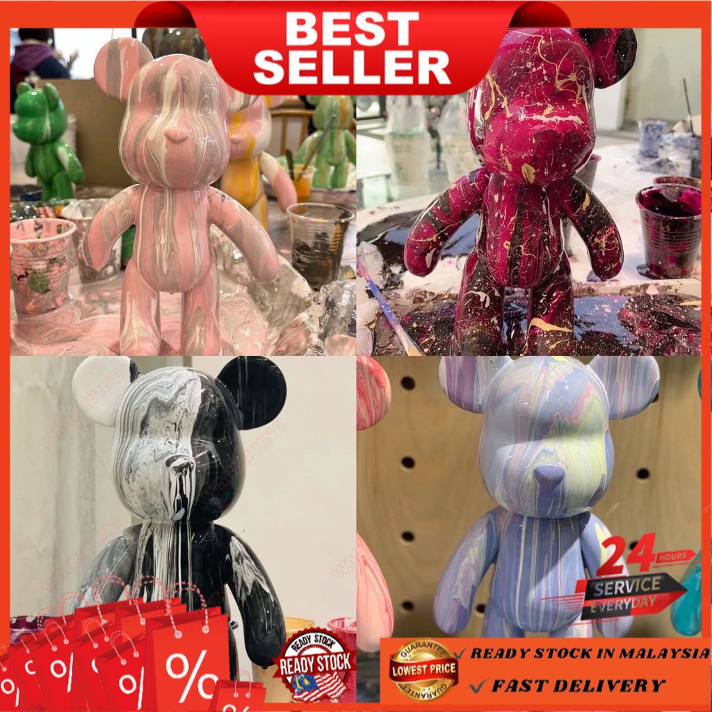 🔥READY STOCK🔥33cm/23cm DIY COLOR LIQUID BEARBRICK HANDMADE 流体熊暴力熊 DIY ...