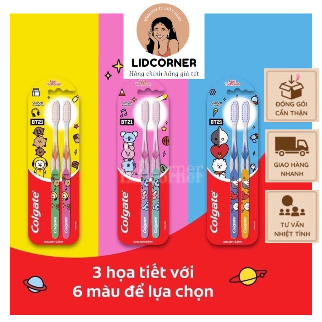 Limited edition Colgate SlimSoft Advanced BT21 toothbrush (Random color ...