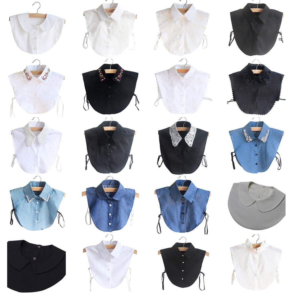 Women Detachable Adjustable Chiffon Shirt Dress Fake Collars Detachable ...