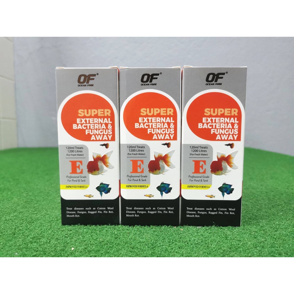 OF Ocean Free Super External Bacteria & Fungus Away E 120ml NEW PACKING. Anti External Bacteria ...