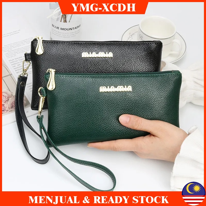 [READY STOCK] Long Dompet Perempuan Zip Panjang Kulit Tekstur Purse ...