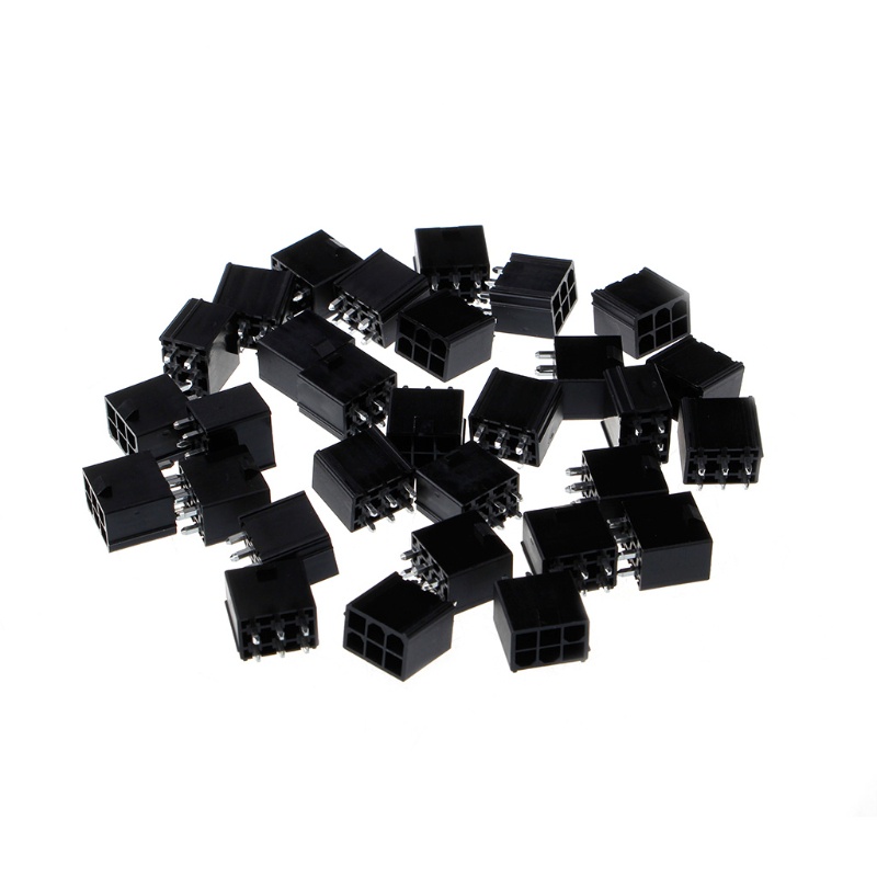HL 30 Pcs 4 2mm 6P Female Socket Straight Curved Needle Power Connector ...