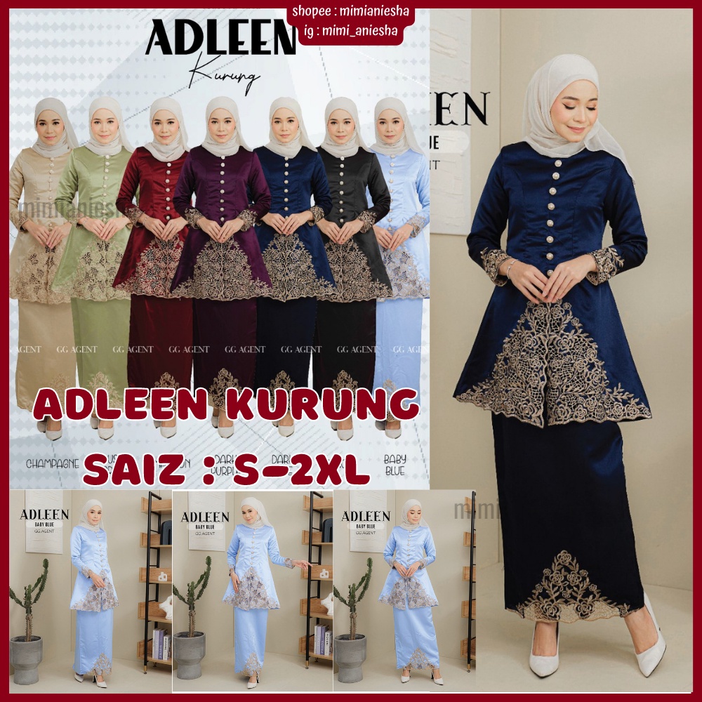 Baju Nikah Baju Raya 2023 Adleen Kurung Moden Kurang Satin Baju Tunang ...