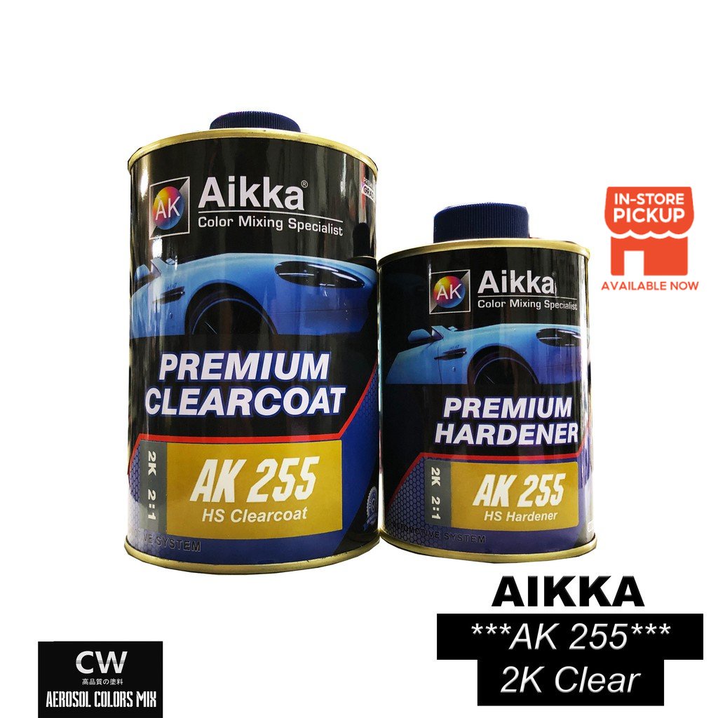 [ Aikka AK255 - 2K High Solid Top Clear Full Set ] 2:1 Set 💯 Lacquer Motor Kereta Tahan Pansa 🚓 ...