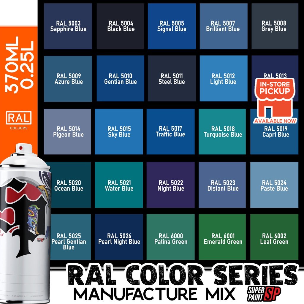[ RAL Color Series 4 ] RAL5003 To RAL6002 Aerosol Tin Spray Kaler ...