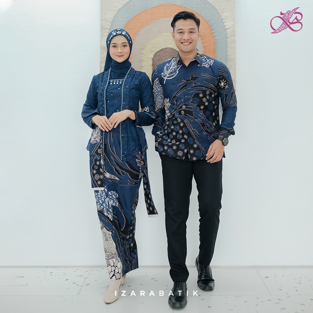 Laksmi Navy - Modern Batik Kebaya Suit for Couple Graduation Ceremony ...