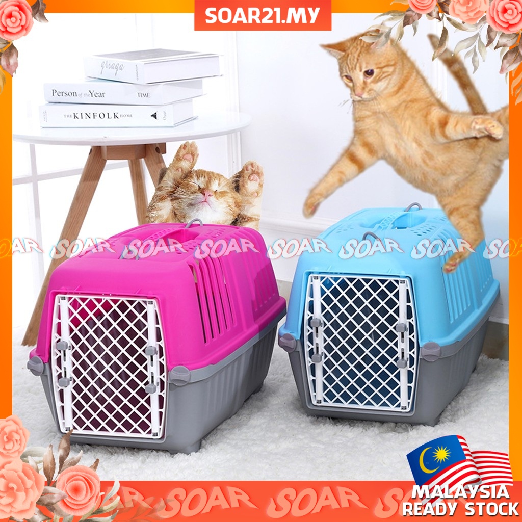 SOAR21 Pet Carrier Cat Cage Sangkar Kucing 5kg Cat Transport Box Travel ...