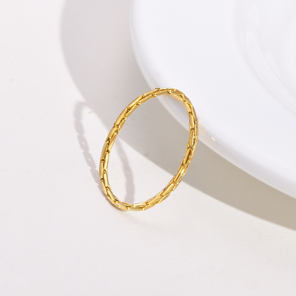 Vnox Gold Small Chain Ring for Women,Stainless Steel Stacking Rings 1MM ...