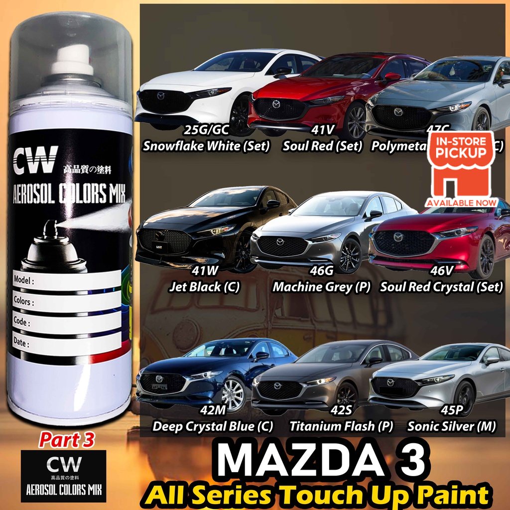 [ MAZDA 3 GEN 4 ] Touch Up Paint Color CW Aikka Aerosol DIY Cat Spray ...