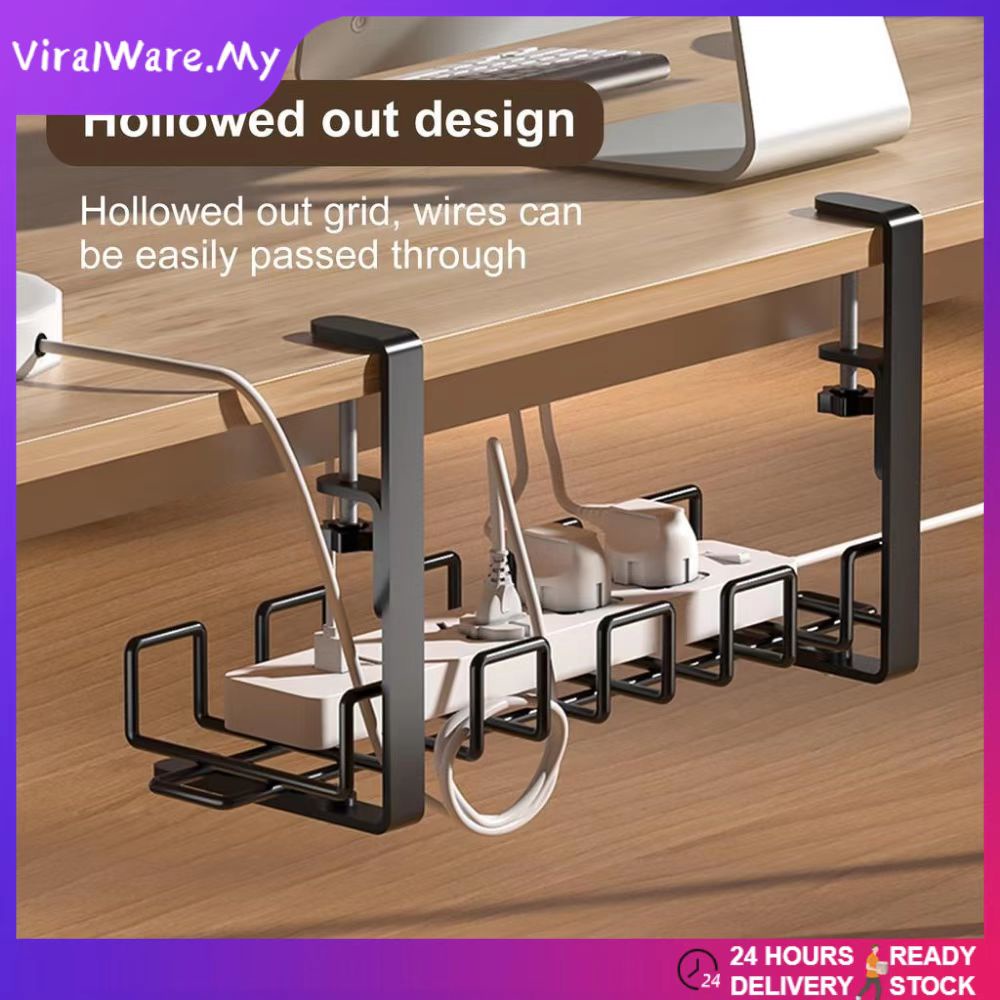SHIP NOW⚡Under Desk Storage Rack Table Cable Management Tray Hidden ...