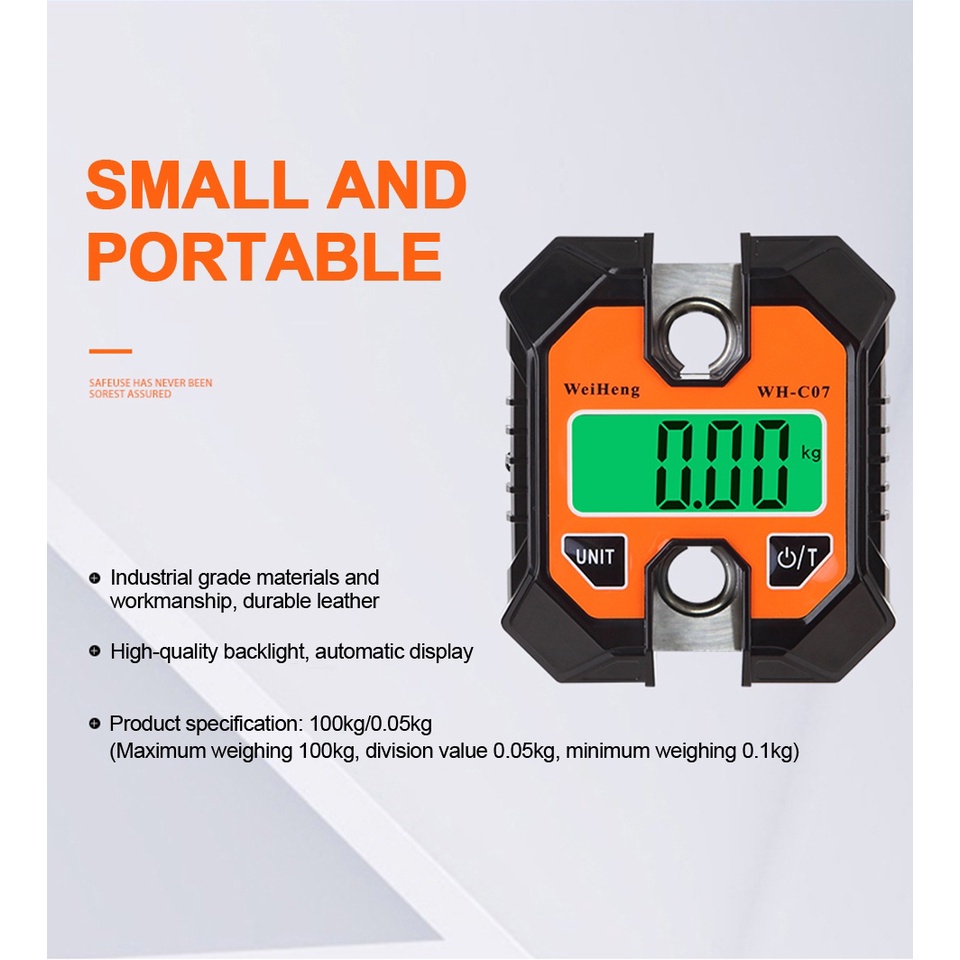 Electronic Hanging Scales 100kg 50g Digital Stainless Steel Hook ...