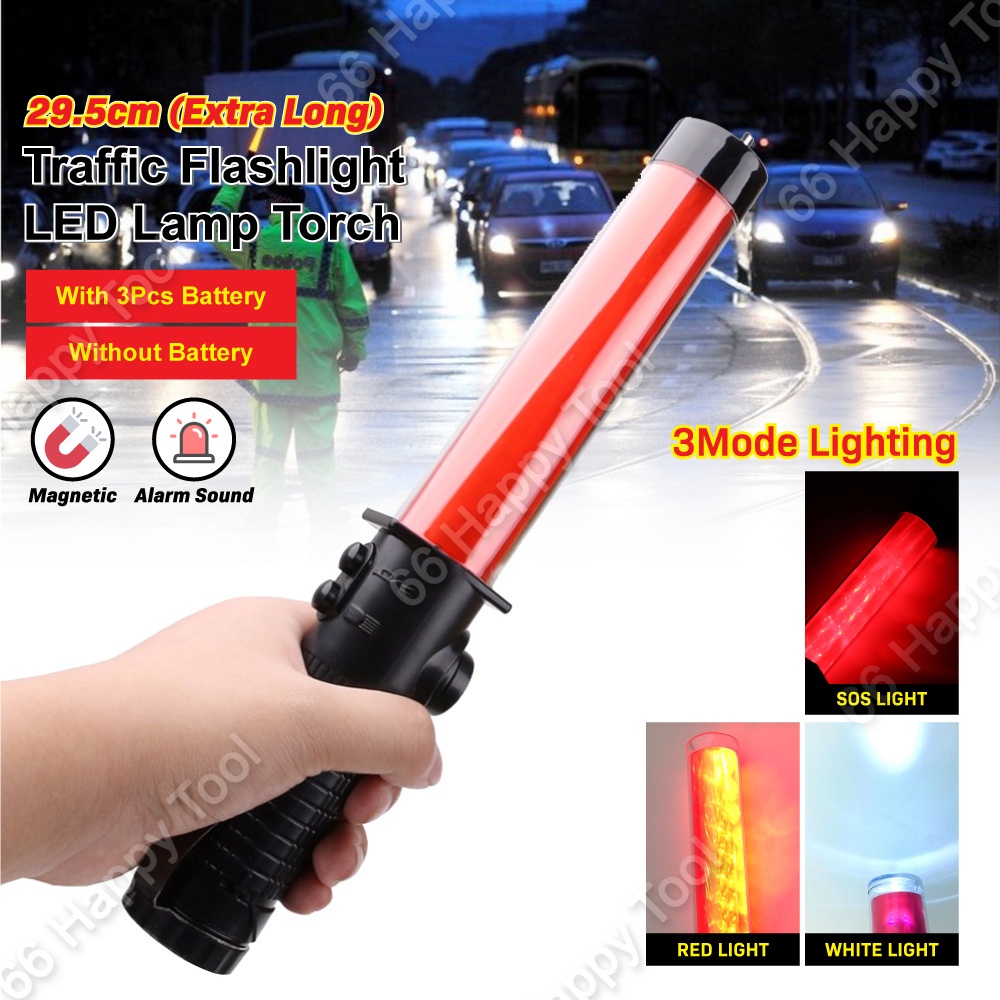 (26CM / 30CM) Traffic Outdoor Warning Flashlight LED Lamp Torch Baton ...