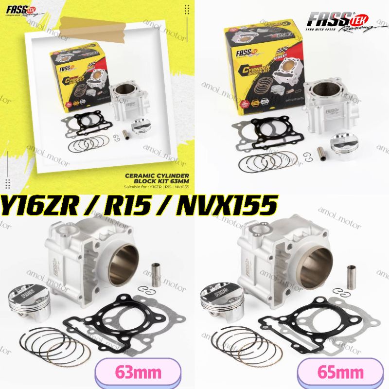Y16ZR NVX155 R15 FASSTEK Racing Ceramic Block Kit ECO Forged Piston ...