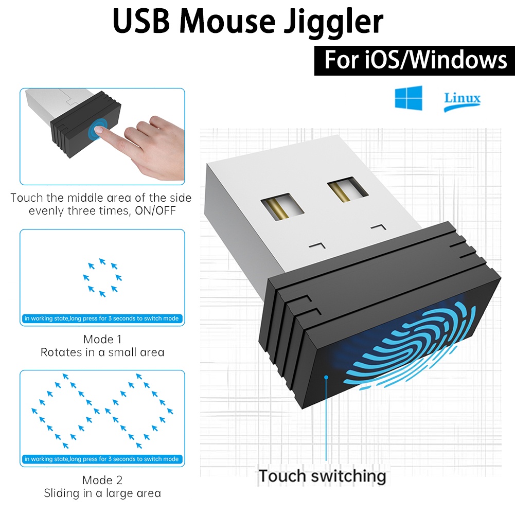 Mini Usb Mouse Touch Automatic Computer Anti-sleep Mouse Mover Awake Keeps Simulate Device ...