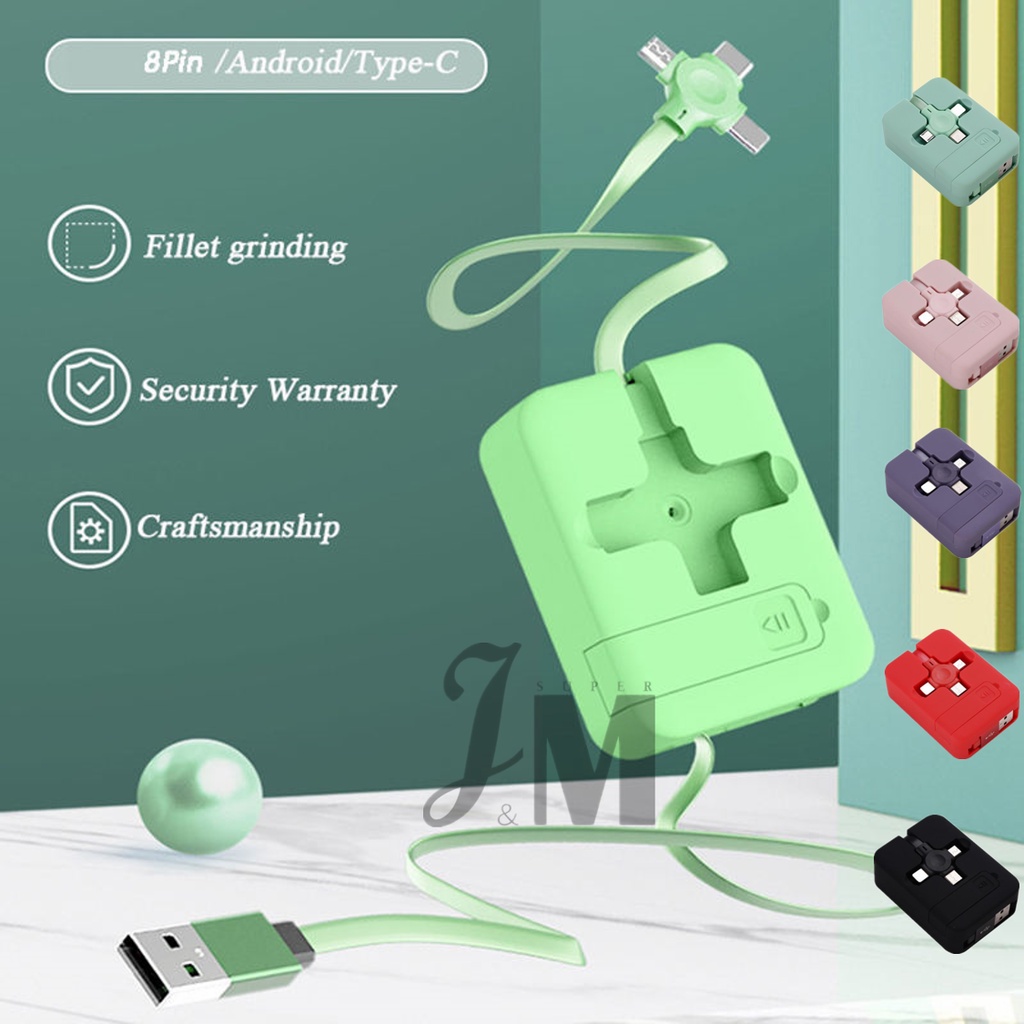J&M 3 In1 Charging Cable Retractable Micro USB Charger Cable Type C ...