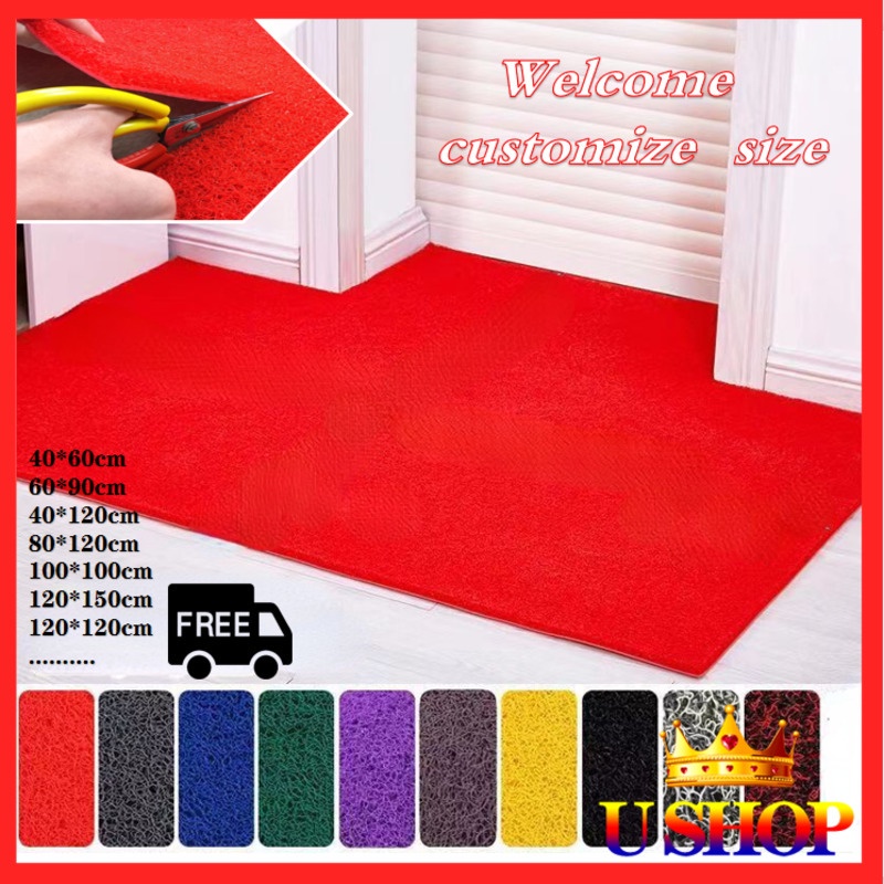 🔥Free Shipping🔥Custom Size DIY Cut PVC Silk Loop Floor Mat Sludge ...