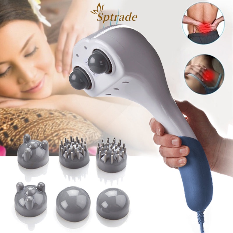 Handheld Electric Vibrating Massager Double Head Full Body Neck Back ...