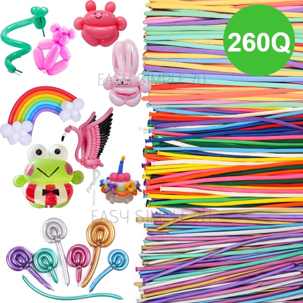 10Pcs Magic Metallic Colorful Macaron Long 260Q Sculpture Balloon Clown ...